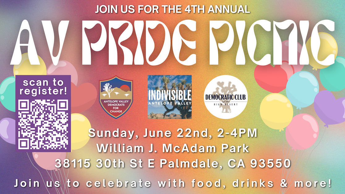 4th Annual Antelope Valley Pride Picnic in the Park! 🏳️‍🌈 · Mobilize